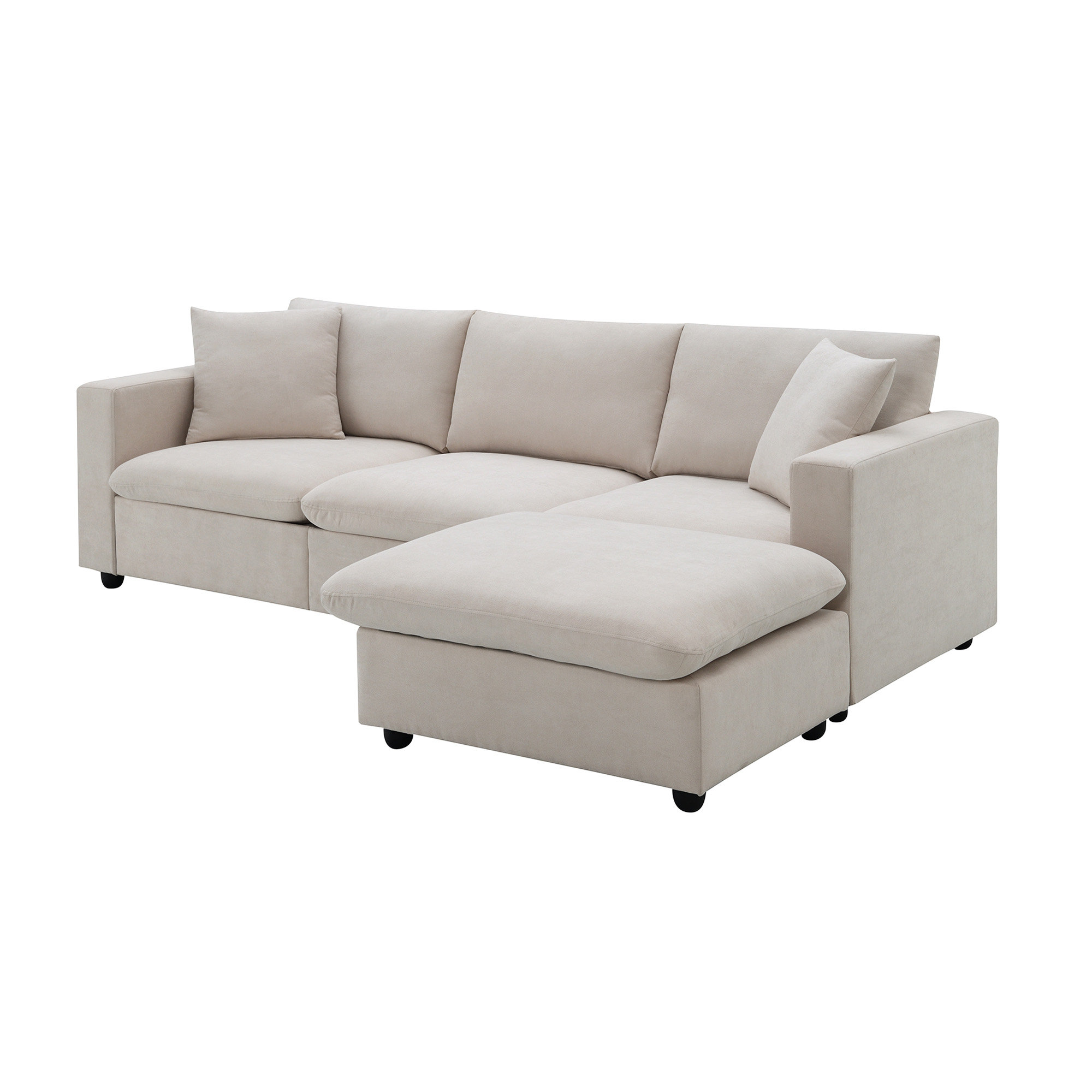 Latitude Run® 100.4*64.6" Modern Sectional Sofa,L-Shaped Couch Set With 2 Free Pillows,4-Seat ...